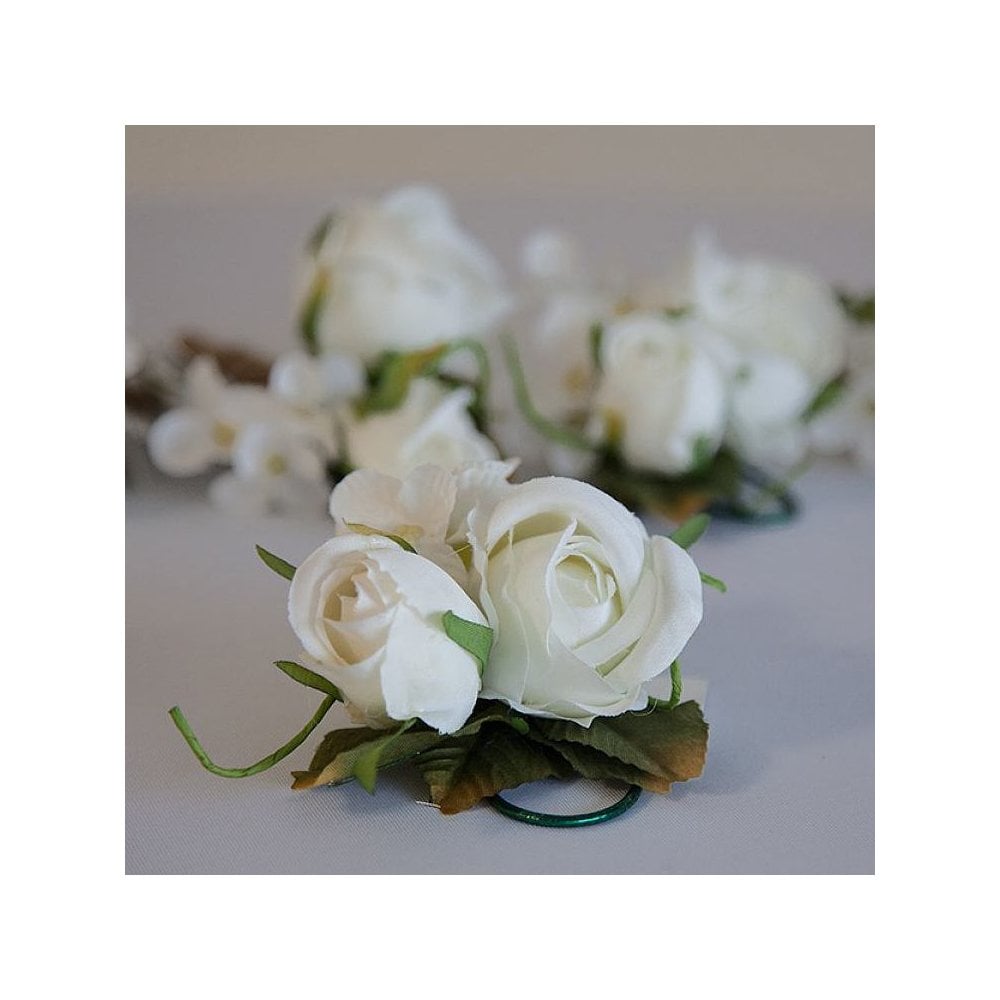 White 02 Head Rose Pin 16HM - Chair Sashes from Chair Cover Depot Ltd UK